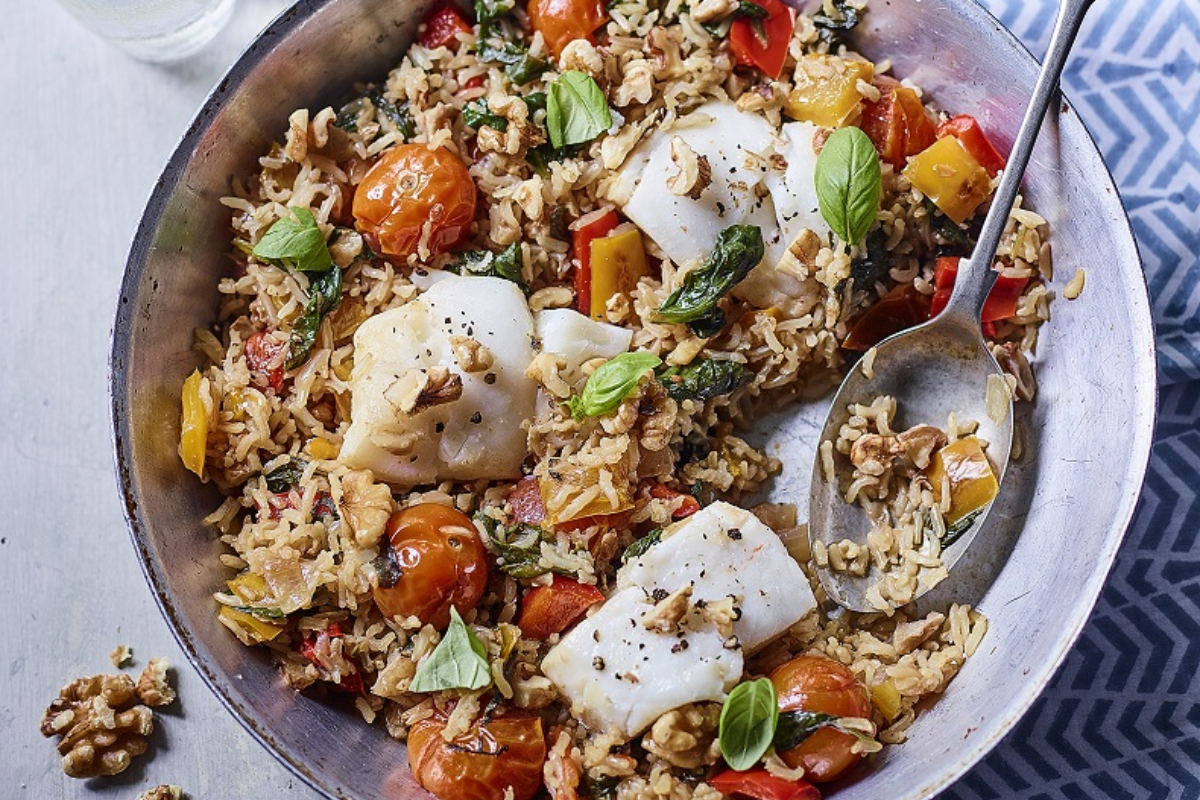 Mediterranean Cod & Rice - California Walnuts India